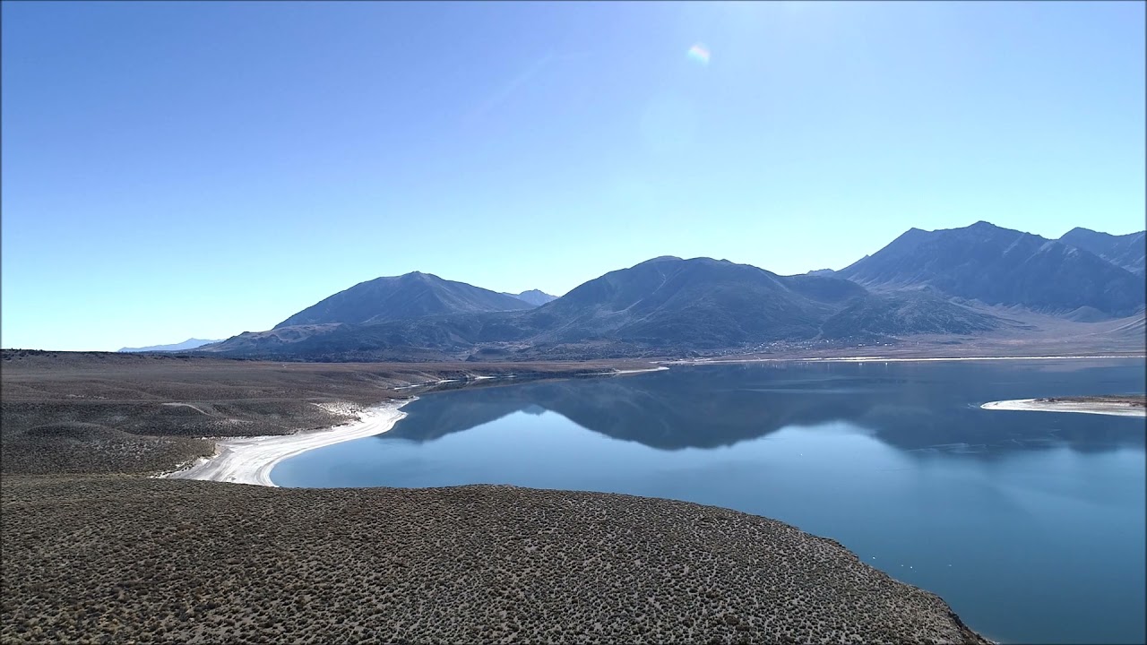 Crowley Lake Aerial Footage near Mammoth Lakes Mountains - YouTube