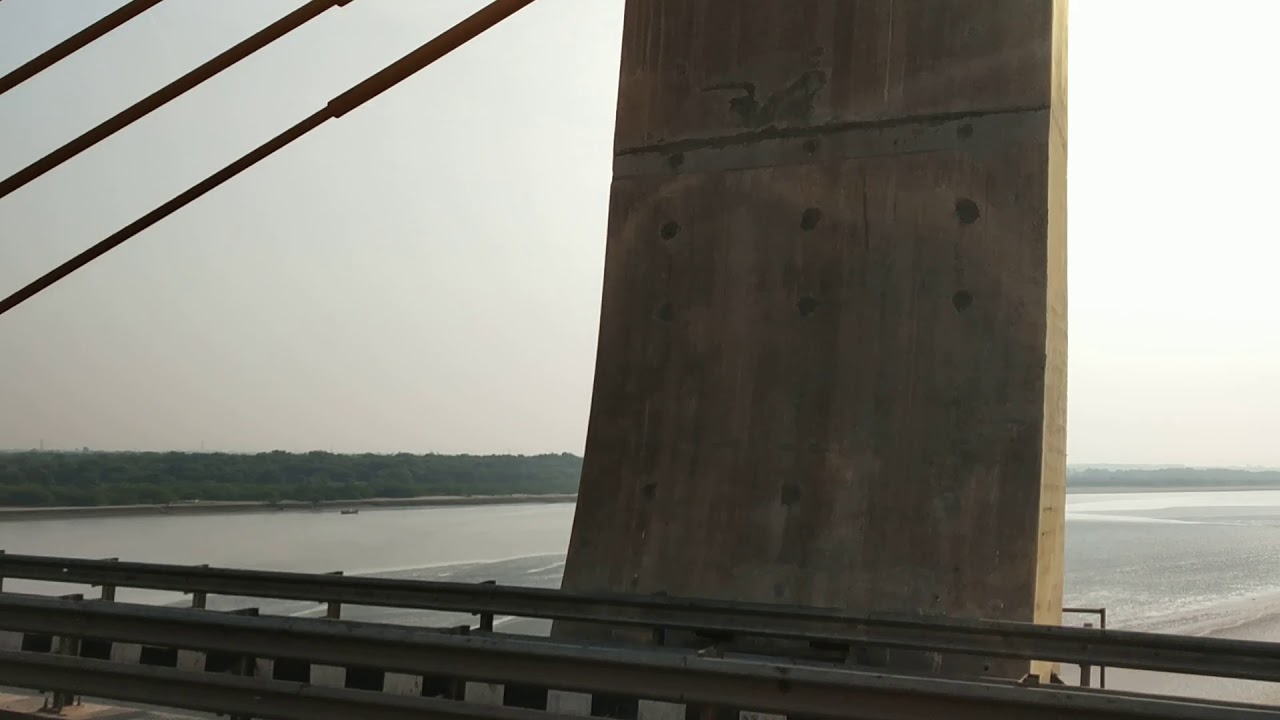 cable bridge at bharuch see look narmada river - YouTube