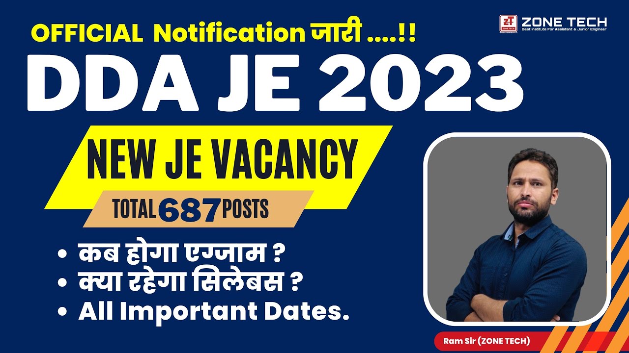 DDA JE Vacancy 2023 Notification Released | DDAJE Syllabus and Pattern ...