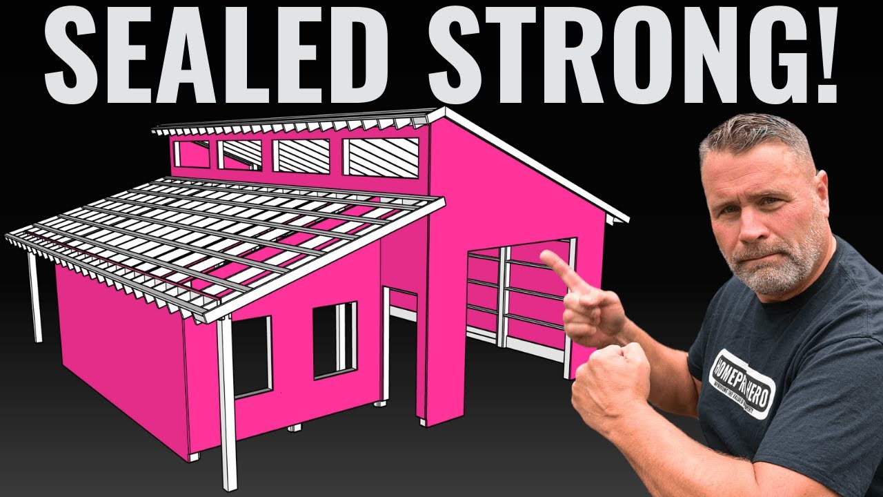 Pole Barn Build on a Budget | Installing OSB Sheathing & House Wrap (5 ...