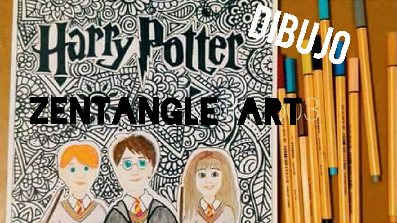 Dibujo Zentangle Art de HARRY POTTER!! - YouTube