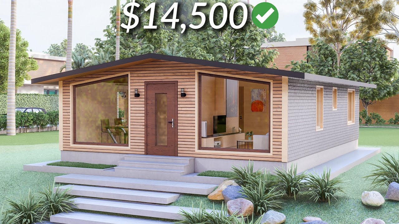 (7x10 Meters) Modern Small House Design | 2 Bedrooms Cabin House Tour ...