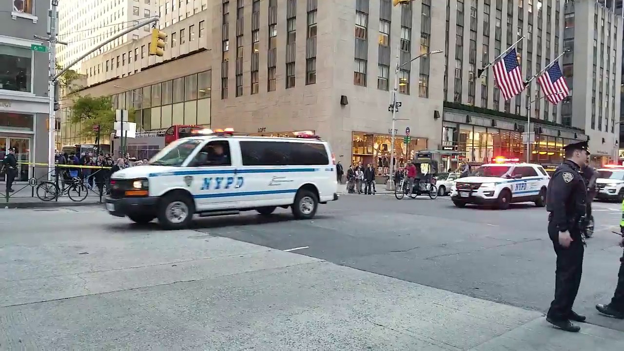 NYPD Hercules Unit Passing By On 6th Ave In Midtown, Manhattan, New ...