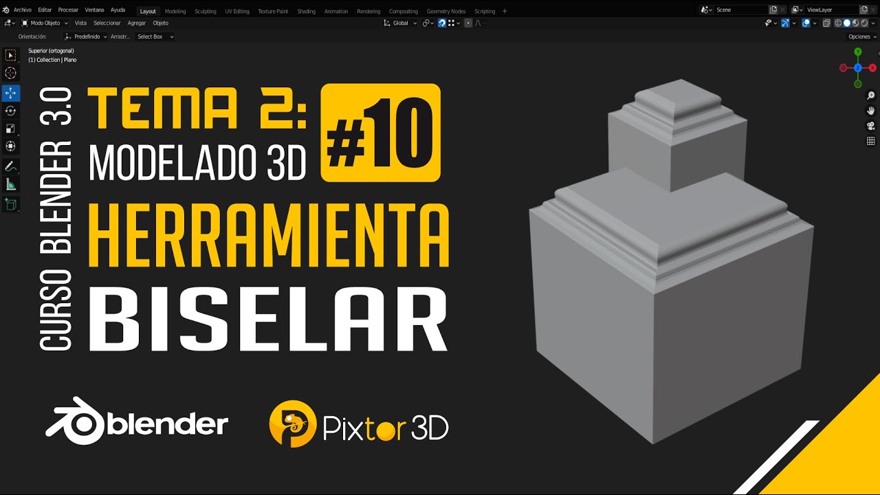 Blender tema 2 clase 10 - Herramienta Biselar - YouTube