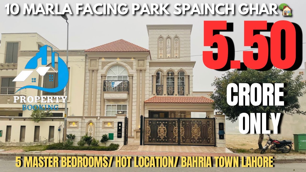 Stunning 10 Marla House Facing Park | Spanish Design in Bahria Town ...
