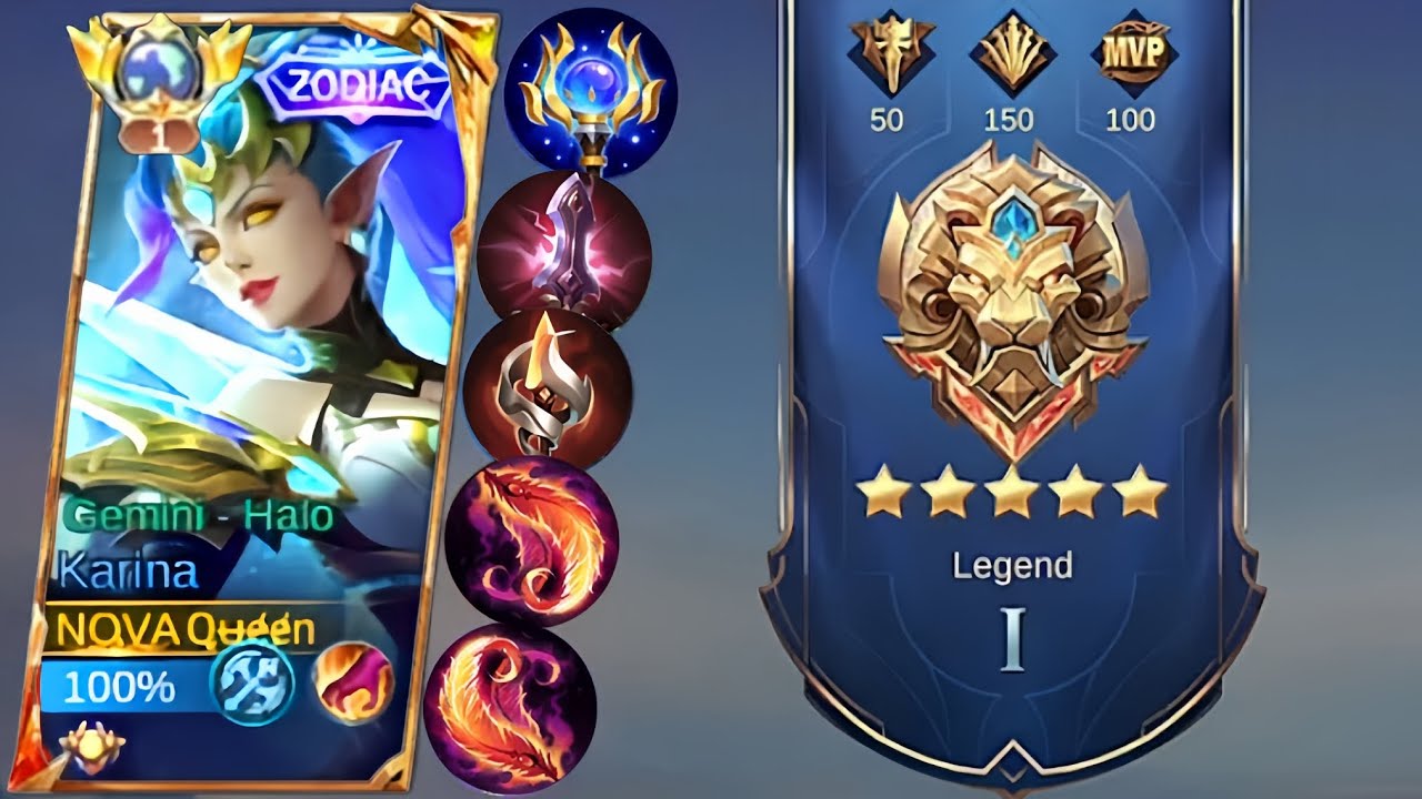 KARINA NEW BEST BUILDS & EMBLEMS (LAST MATCH TO MYTHIC) - KARINA ...
