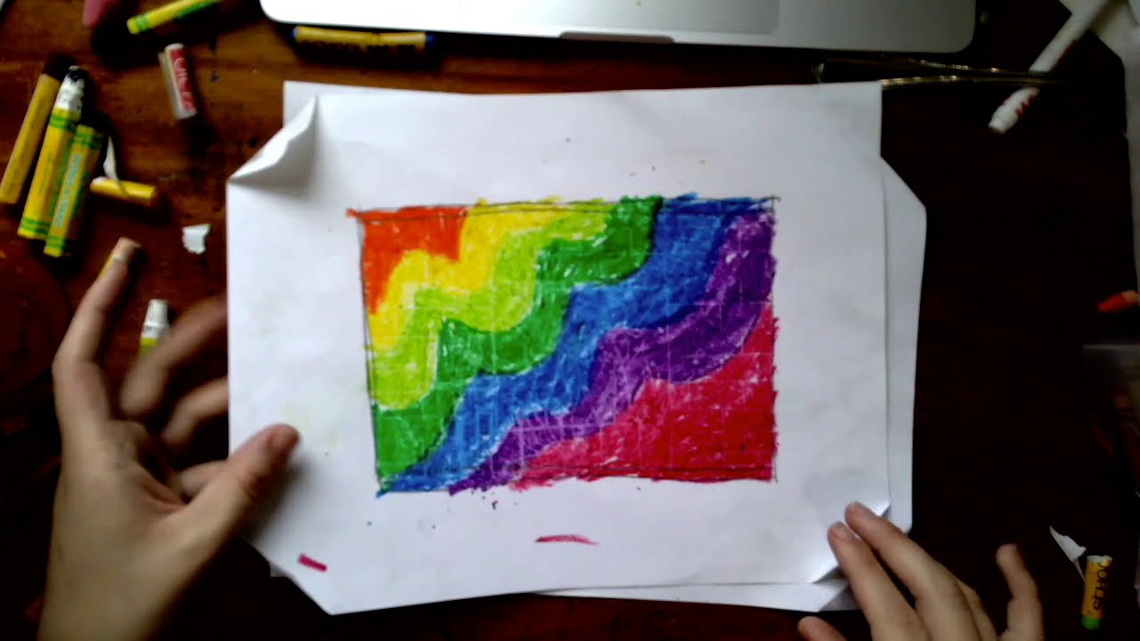 Experimenting with Oil Pastel Transfer Prints - YouTube
