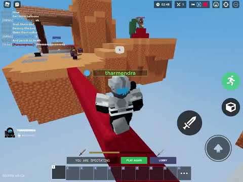 Playing bed wars with my friend