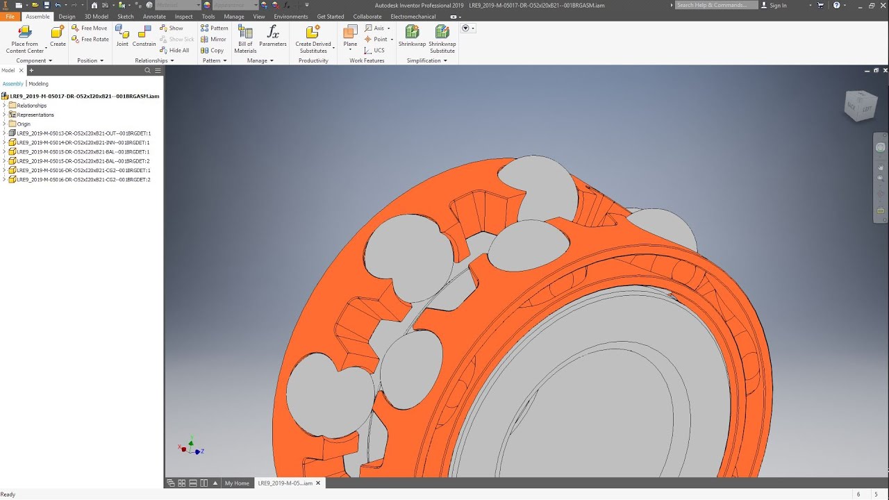 Inventor - Advanced Tutorial - Bearing plastic cage - YouTube