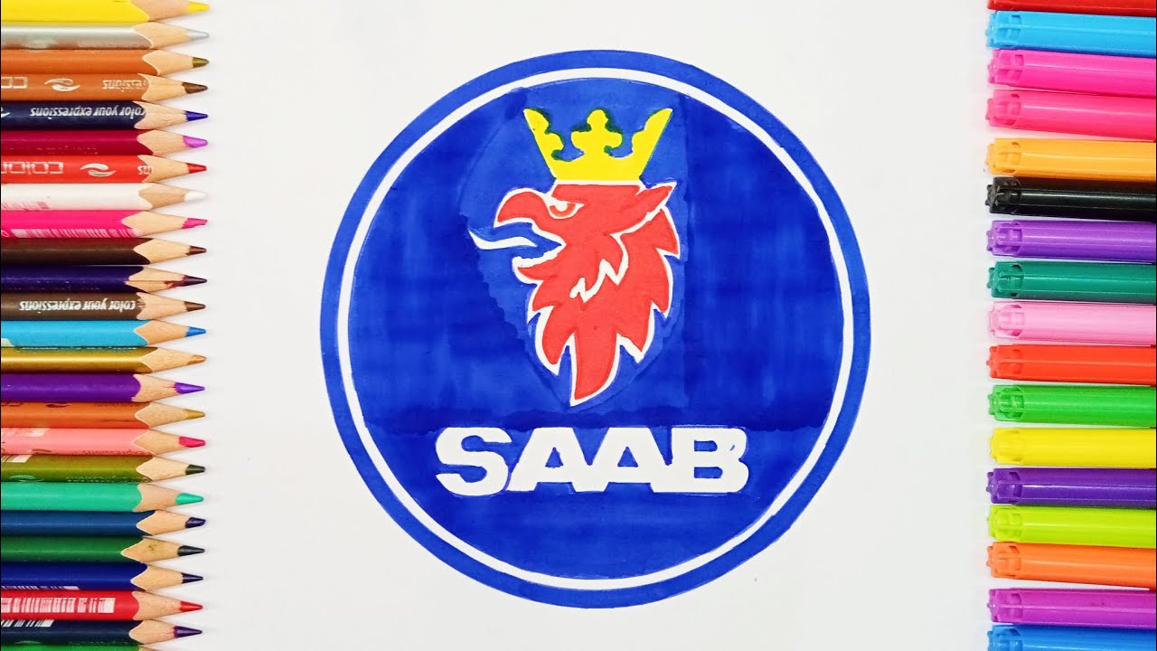 How To Draw The 🤩"SAAB"😍 Logo 🔥"CAR BRANDS LOGO SERIES #72"💯 - YouTube