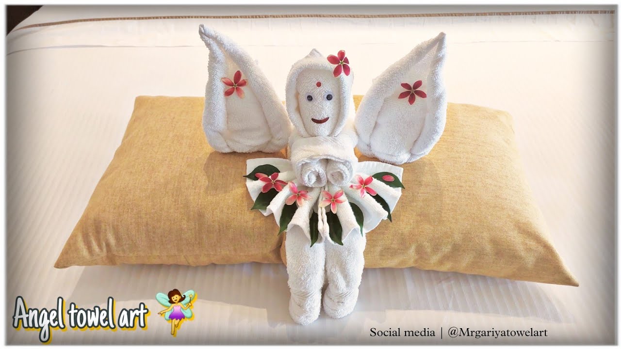 towel art | How to Make an Angel out of a Towel | towel decoration for ...