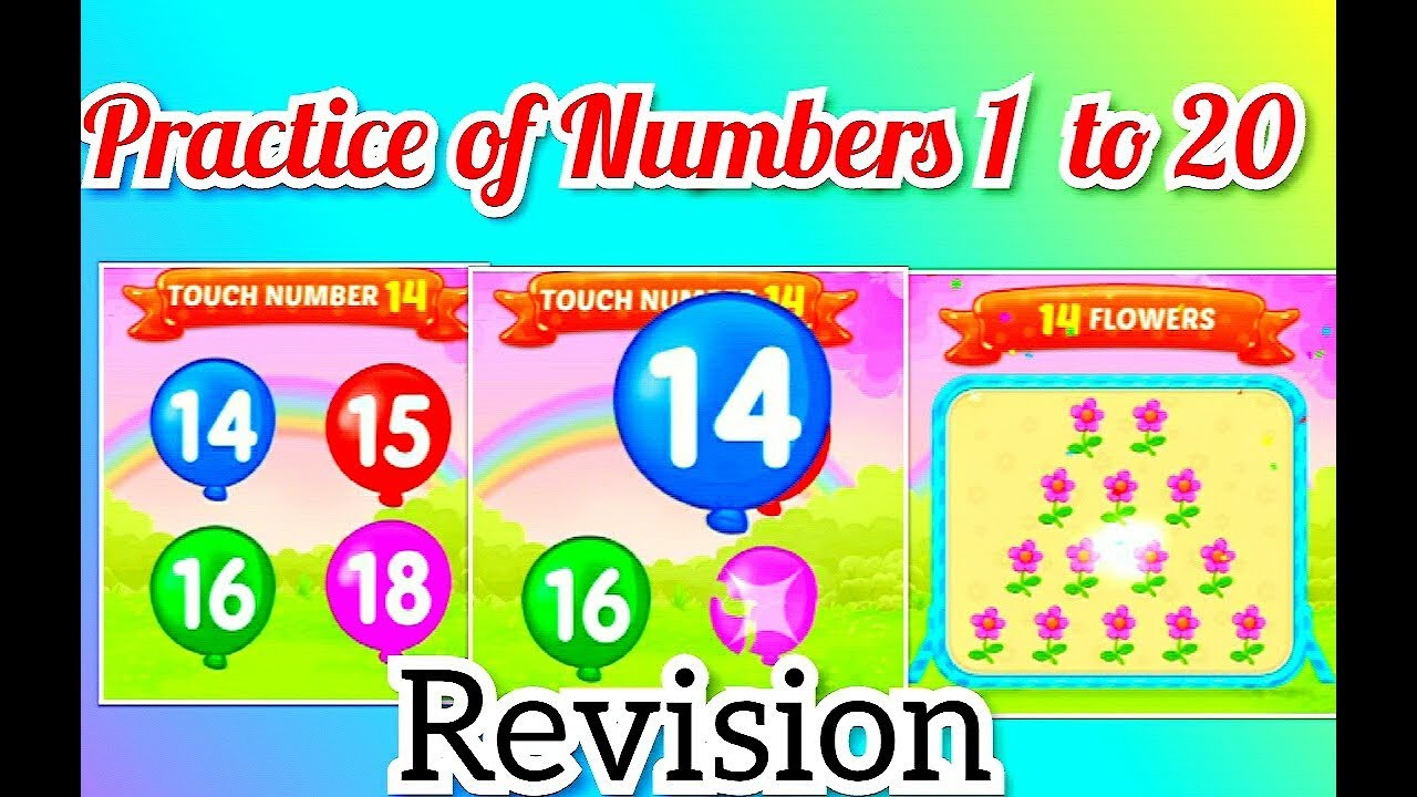Revision of Numbers 1 to 20 | Full practice of Numbers | Best App for 1 ...
