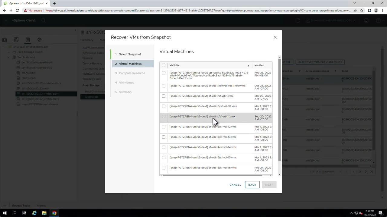 Pure Storage vSphere Remote Plugin - VMFS Management - VM Recovery - YouTube