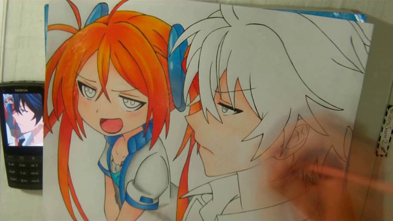 Drawing Enju and Rentaro from Black Bullet - YouTube