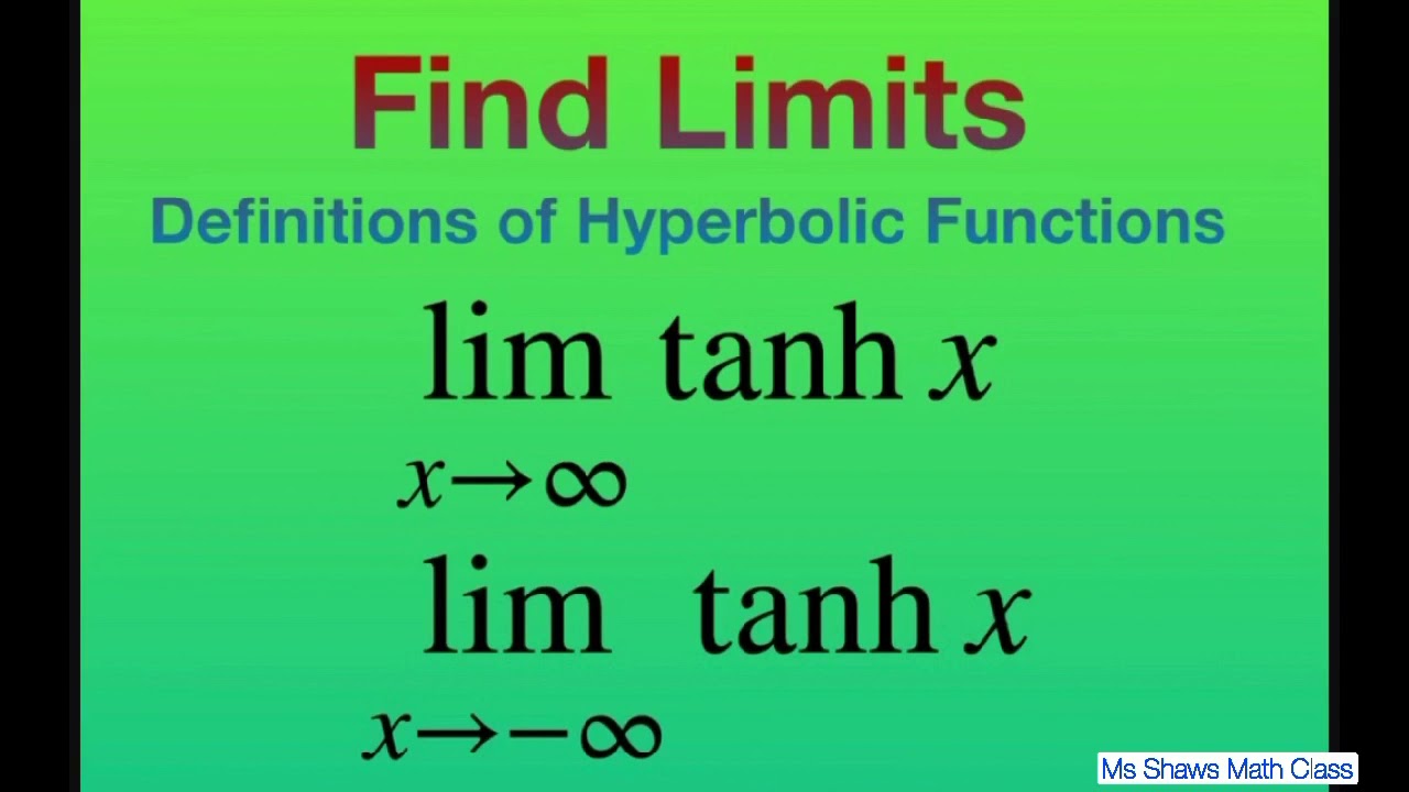 Find Limits Of Hyperbolic Tanh As X Approaches Infinity And Negative find-limits-of-hyperbolic-tanh-as-x-approaches-infinity-and-negative