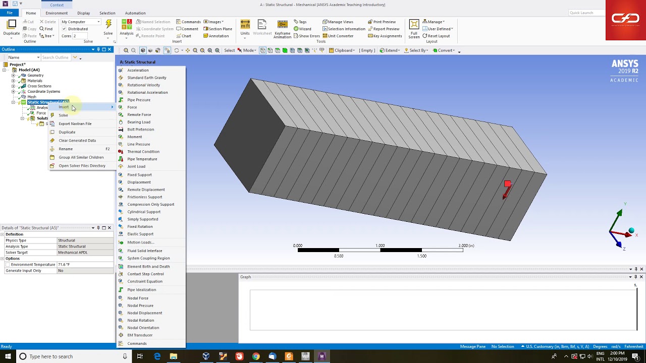 ANSYS STATIC STRUCTURAL 3_1 Line Models Dầm 1D Mesh&Solve - YouTube