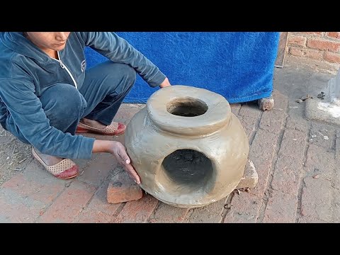 mitti ka chulha,how to make Mitti ka chulha,mitti ka deshi tarikha ka ...