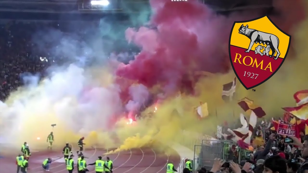 AS Roma Ultras | Curva Sud Roma Pyro, Tifo & Chants! - YouTube