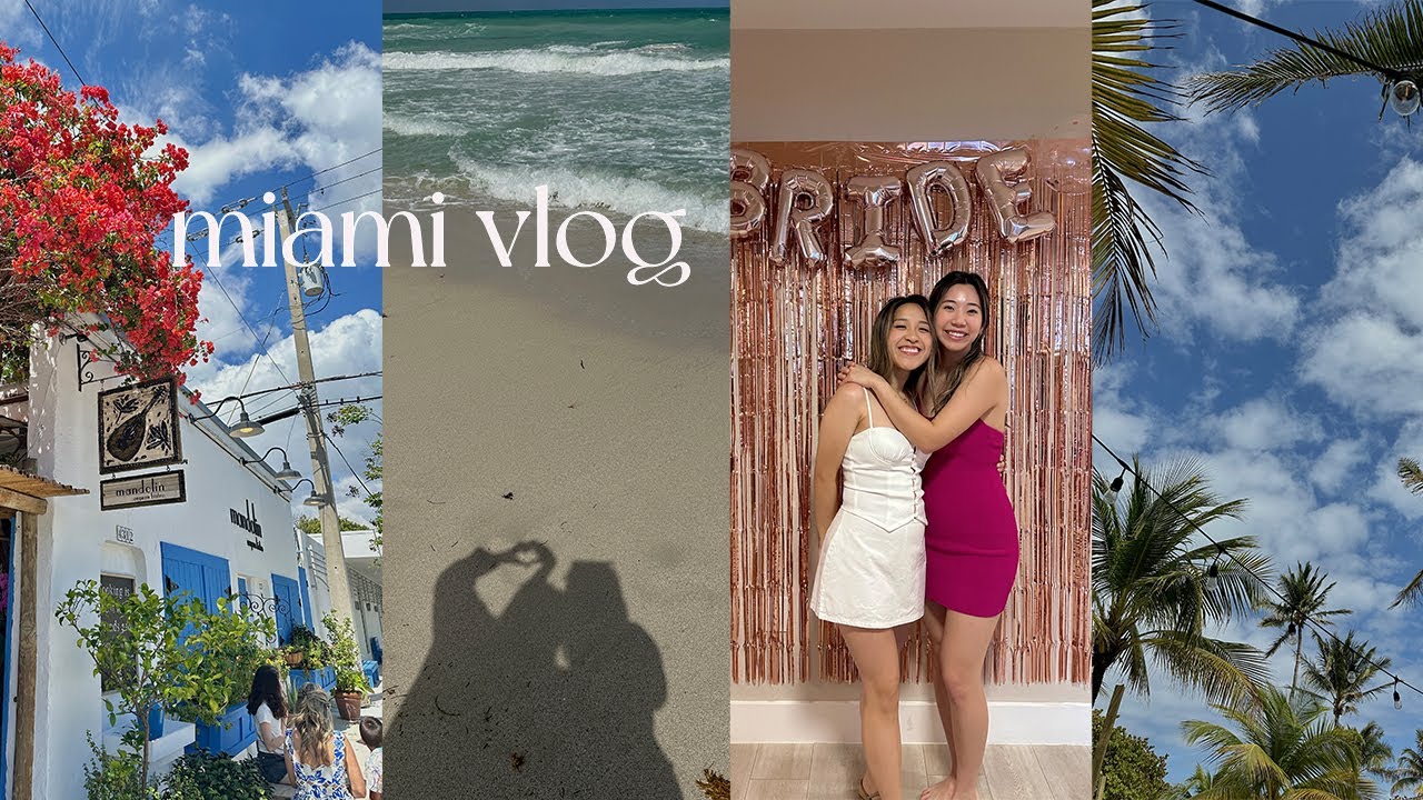 miami travel vlog 🌴 | bachelorette trip, nikki beach, rooftop bar ...