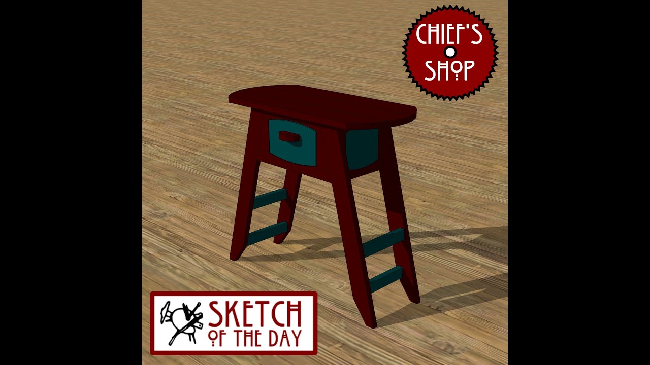 Chief's Shop Sketch of the Day: Side Table with Drawer - YouTube