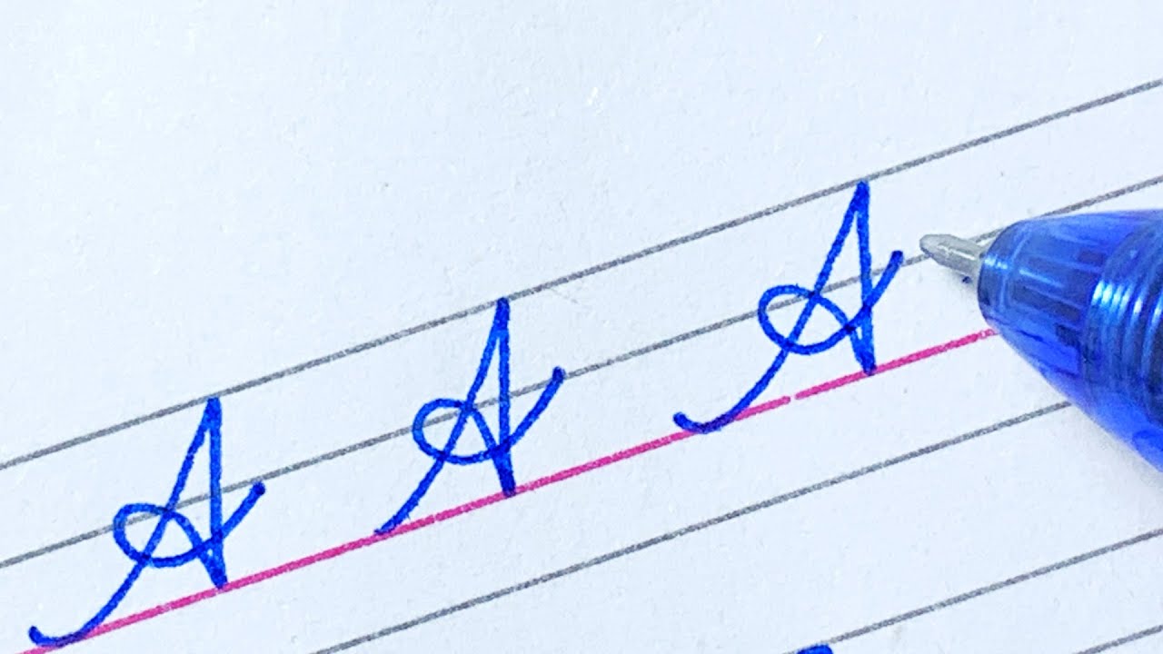 Cursive writing A to Z | How to write English Capital letters ABCD ...