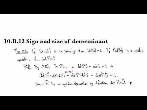 10.B.12 Sign and size of determinant - YouTube