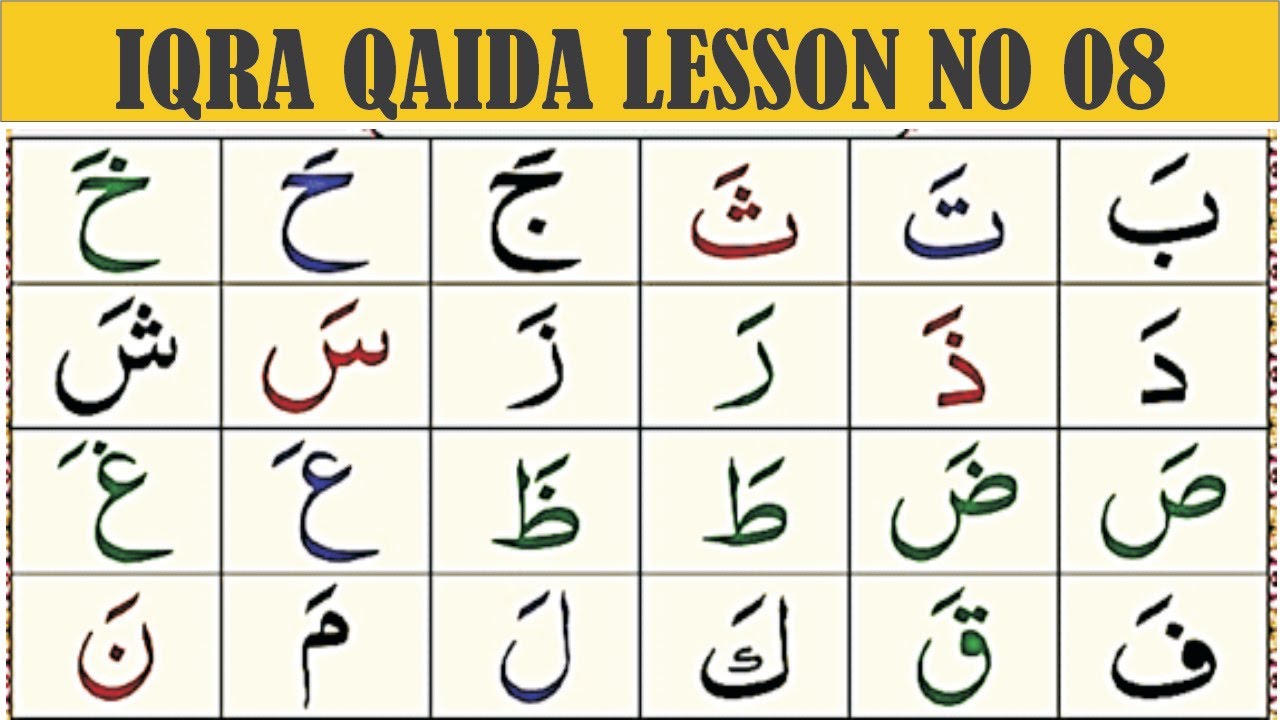 Iqra Qaida Complete Lesson #| 08 | online quran | Learn Quran | Quran ...