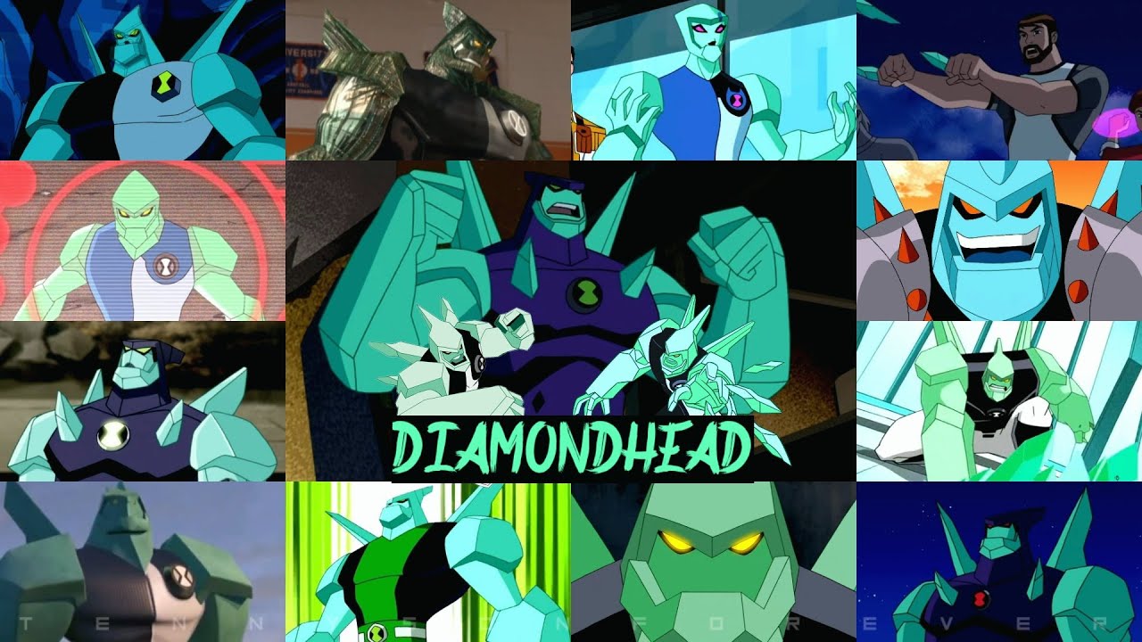 All diamondhead transformations in all Ben 10 series - YouTube