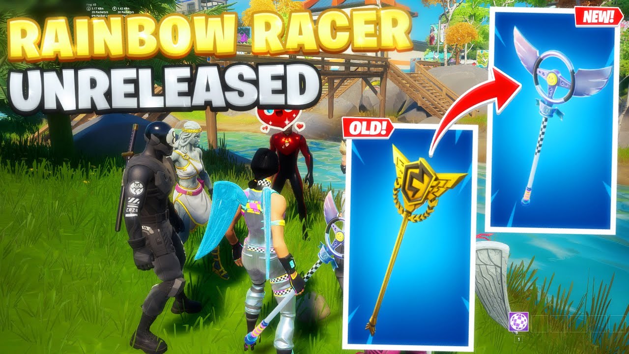 Rainbow Racer Fortnite Skin Unreleased in Party Royale - YouTube
