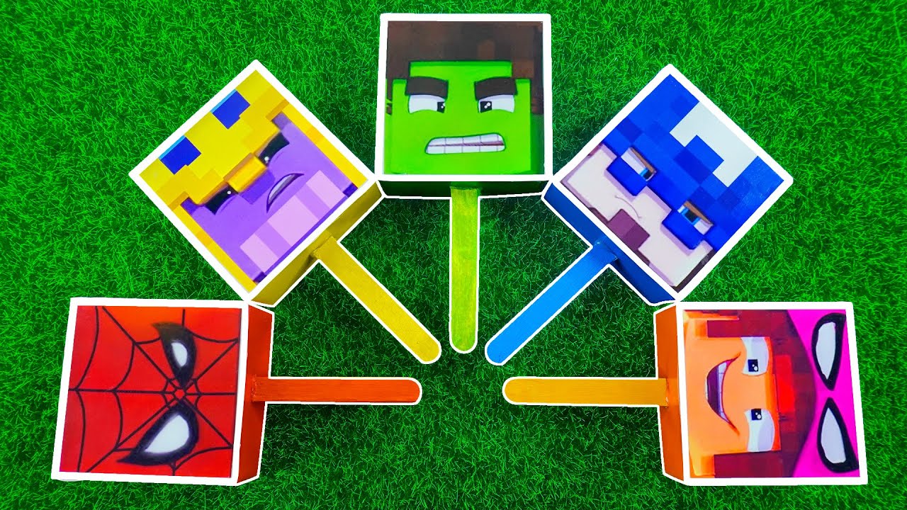 Some Lot's of Avenger Lollipops | Rainbow Minecraft Avenger Mixing ...