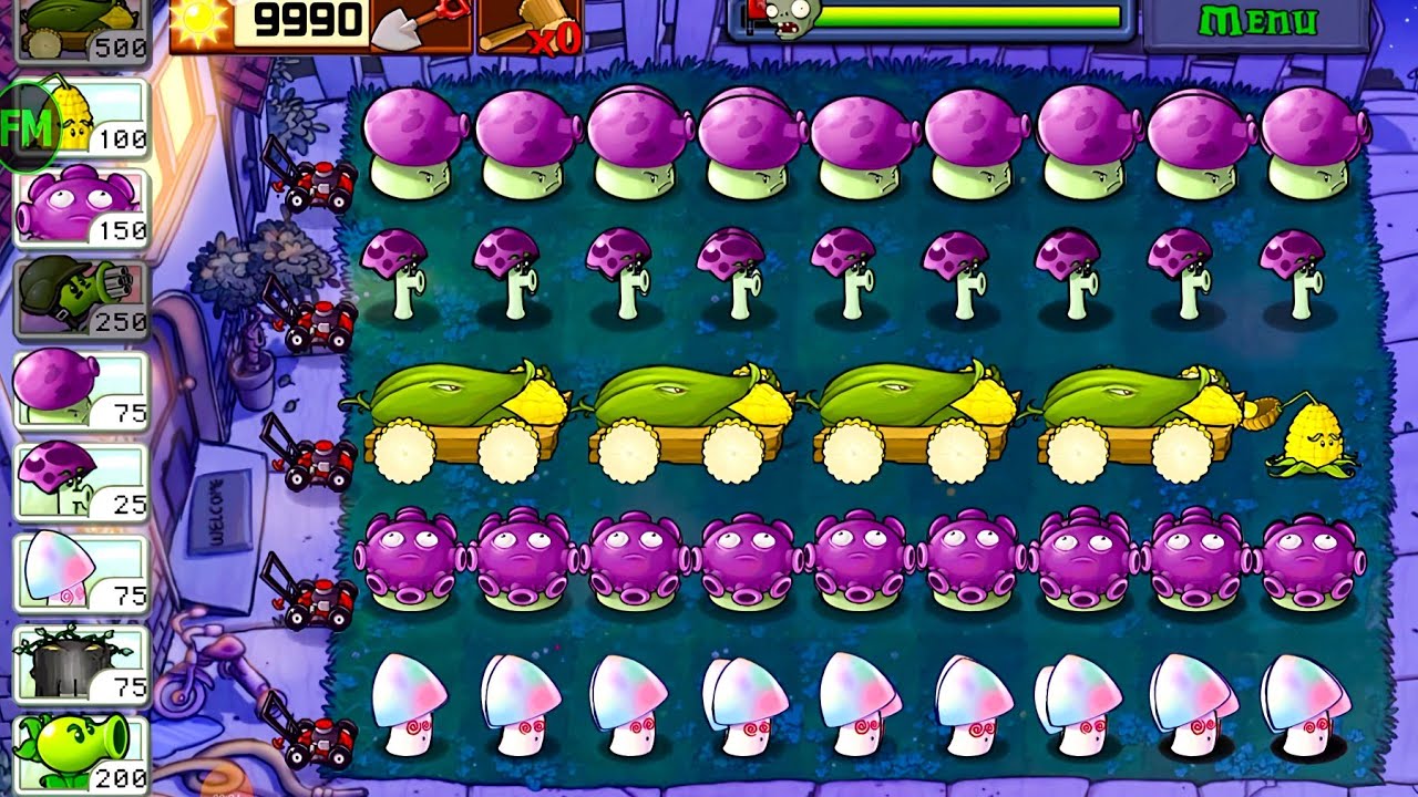 Plants Vs zombies survival Night Strategy(1,2,3,4,5)Flags | Pvz ...