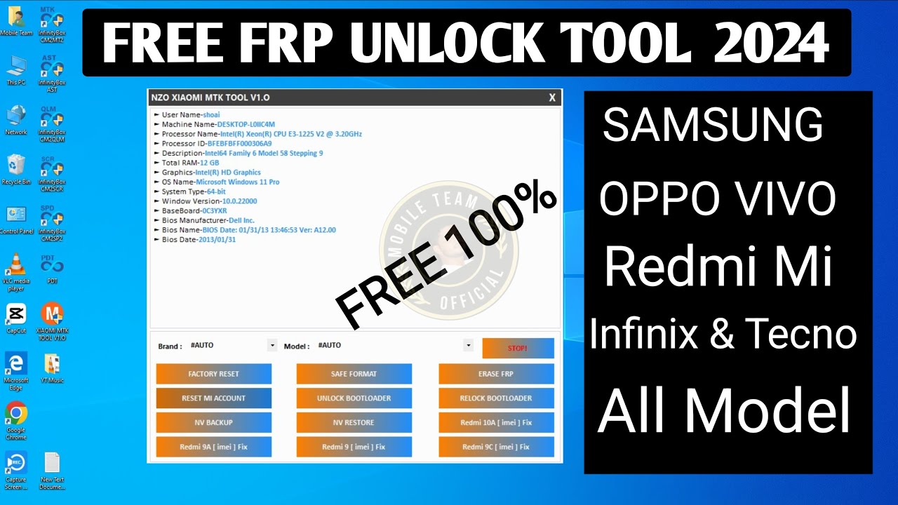 New Free Tool One click Unlock | Free Tool 2024 | oppo, vivo, samsung ...