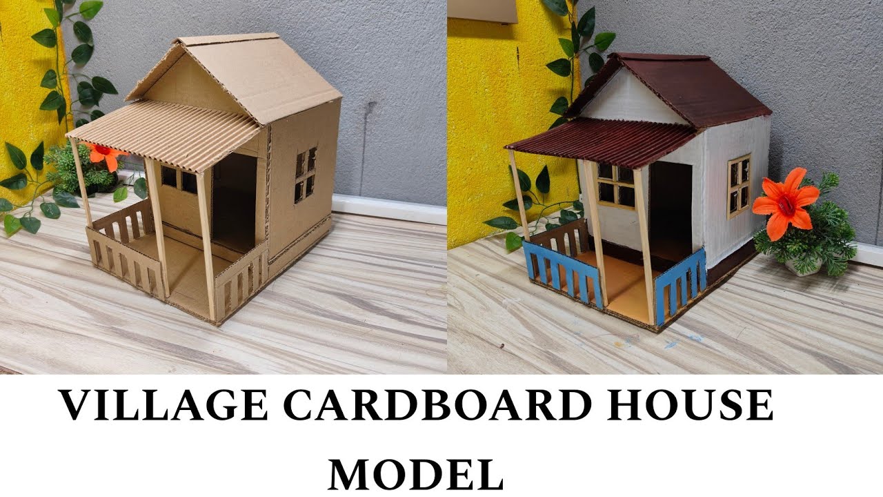 Building a village cardboard house ll how to make cardboard house ll ...