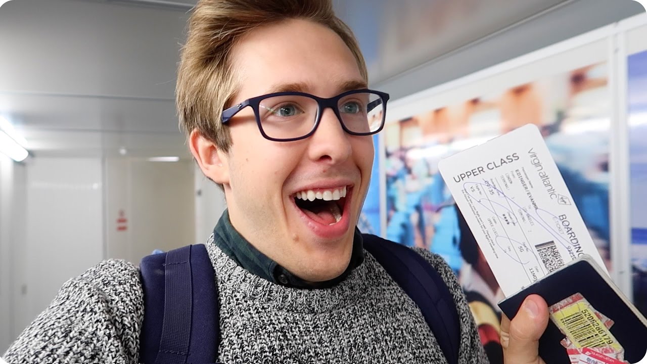 FIRST CLASS FLIGHT with Virgin Atlantic! I got an UPGRADE! LHR to LAX ...