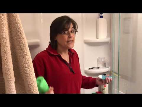 Mom Teaches How to Scrub a Shower