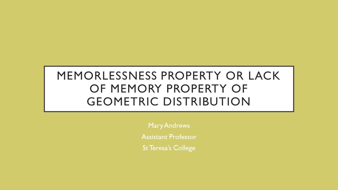 Geometric Distribution: Lack of memory Property - YouTube