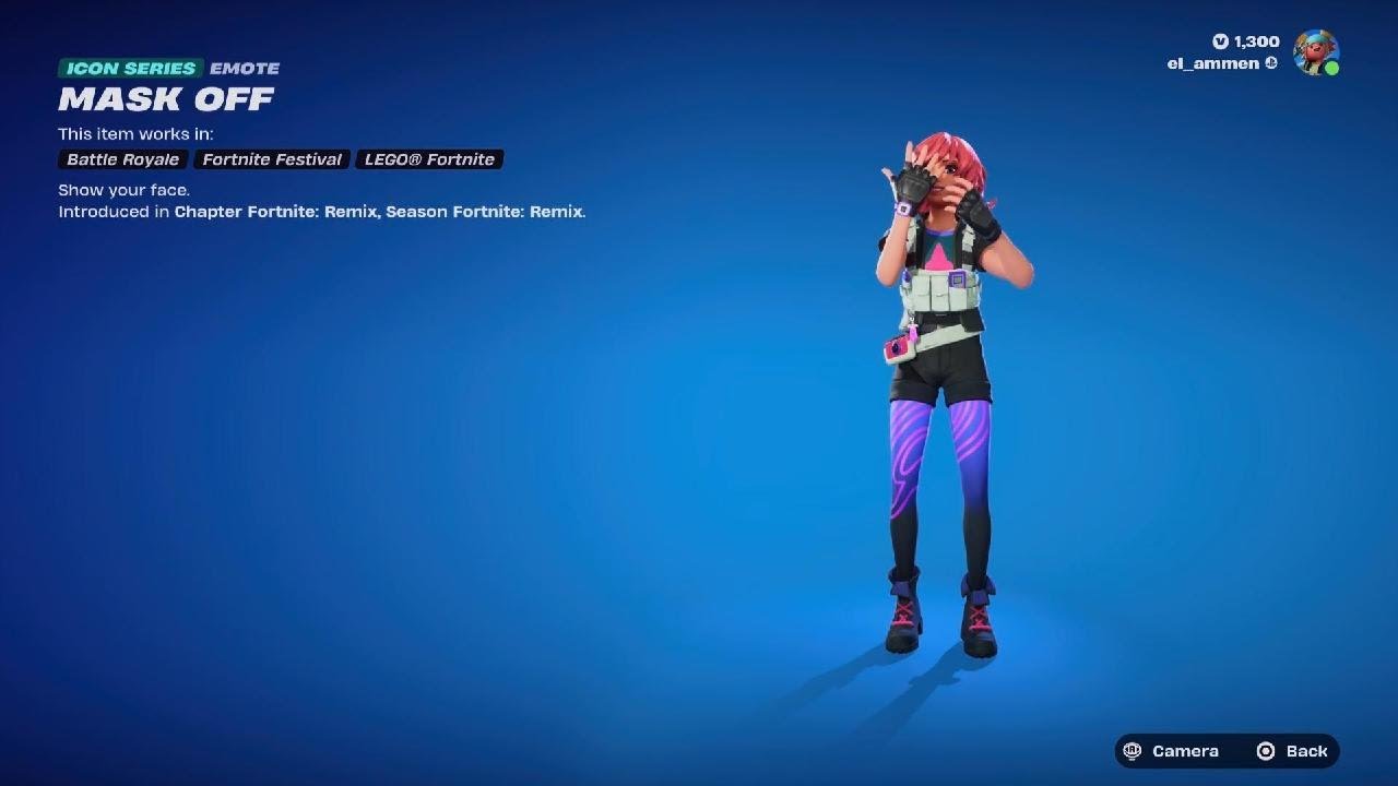 Fortnite EMOTE MASKS OFF - YouTube
