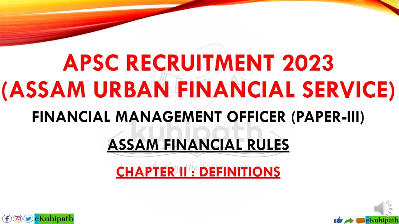 Assam Urban Financial Service | Assam Financial Rules | Definitions ...