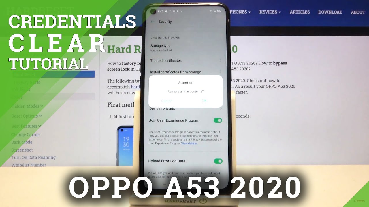 How to Clear Credentials on OPPO A53 2020 – Remove All User ...