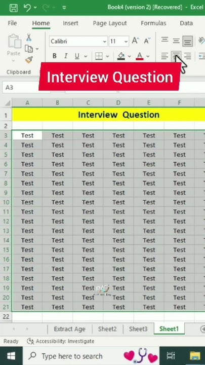 Important Interview Question of Excel | Points and Tricks #short #shorts #excel #exceltips - YouTube