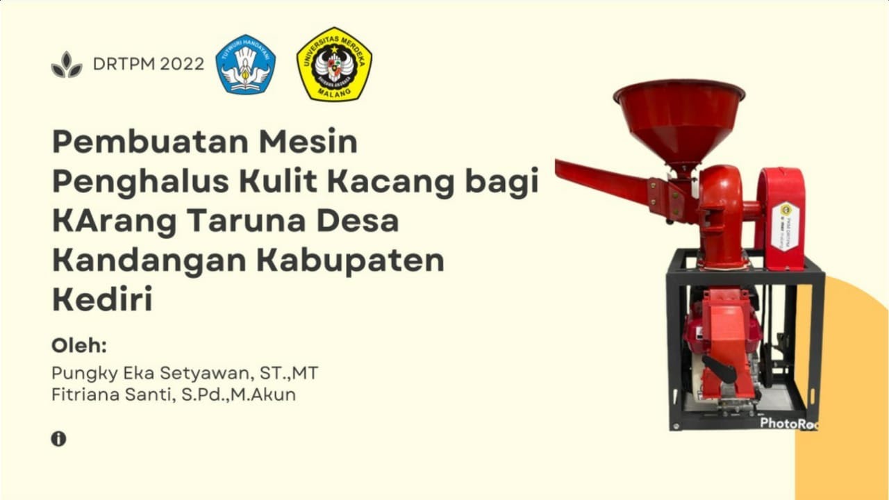 Mesin Penghalus Kulit Kacang Bagi Karang Taruna di Dusun Kacangan Desa ...