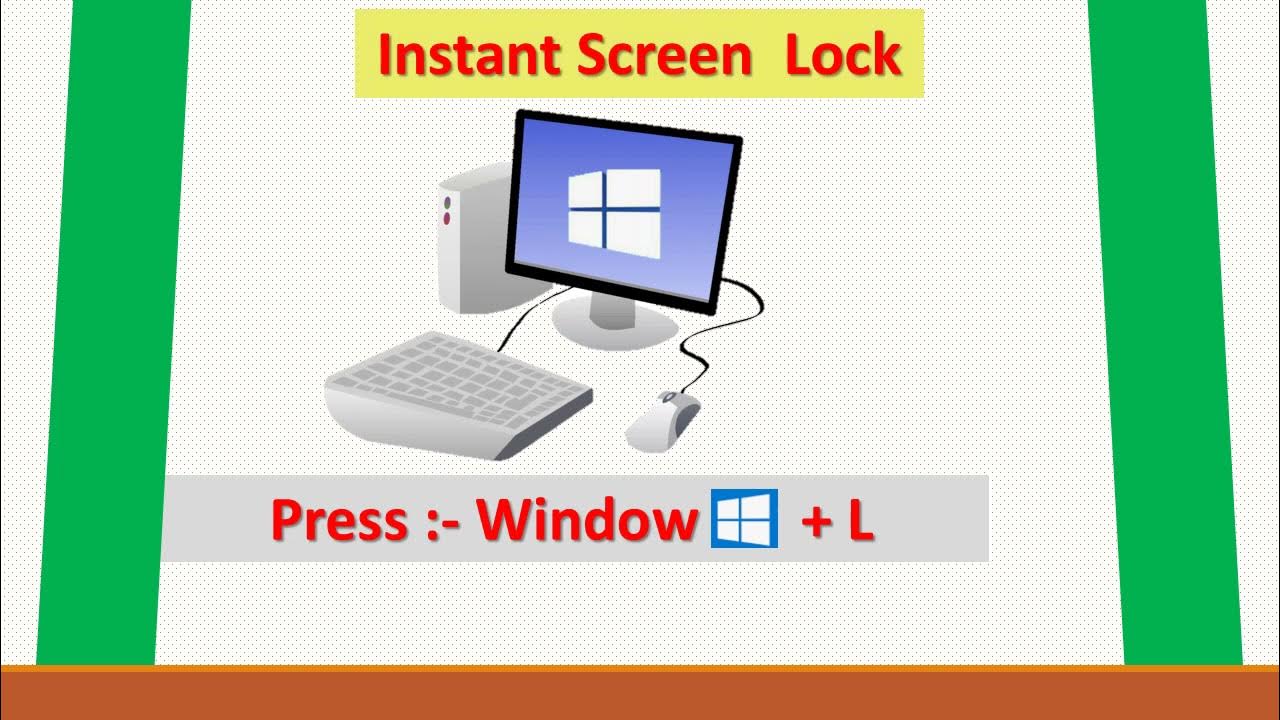 How to Lock Screen in Windows 10 || shortcut key of windows 10 screen ...