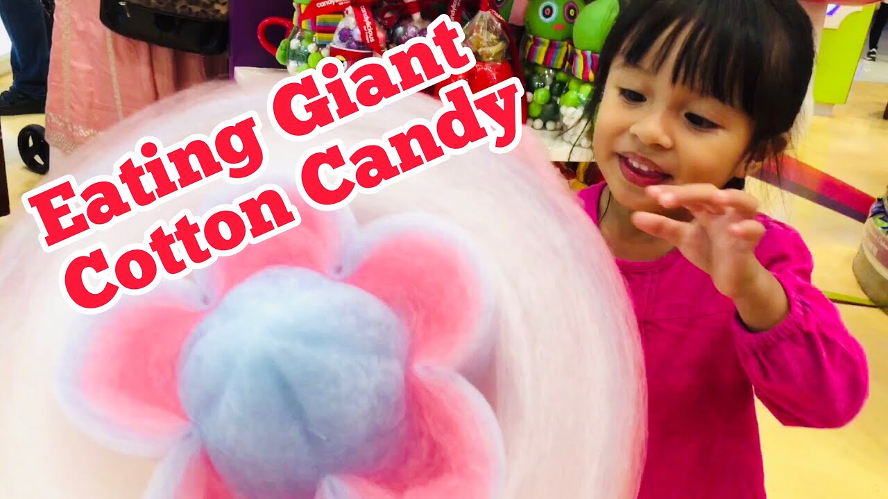 Eating Giant Cotton Candy - Candylicious at The Dubai Mall - YouTube