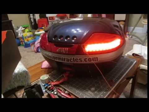 Prototyping LED tail lights for GIVI V46 top case - YouTube