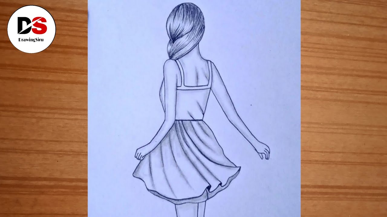How to draw a Girl from backside ll easy girl drawing ll Step by Step ...