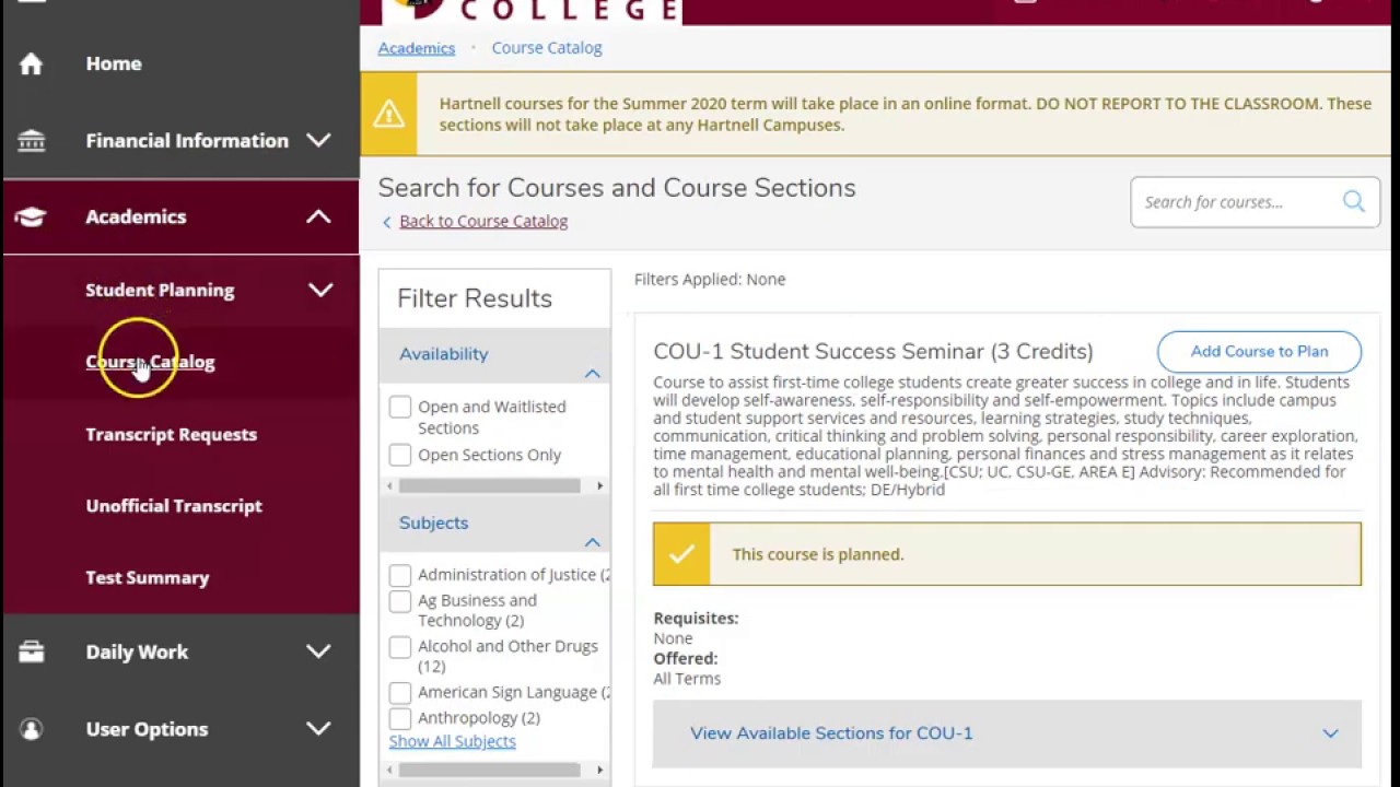 Student Ed Planner-Hartnell College - YouTube