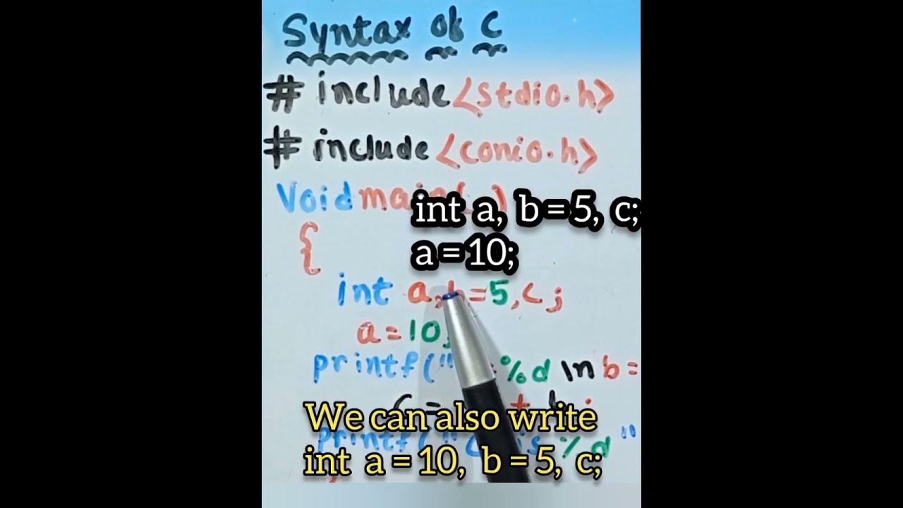programming in c data type int, variable, value assignment - YouTube