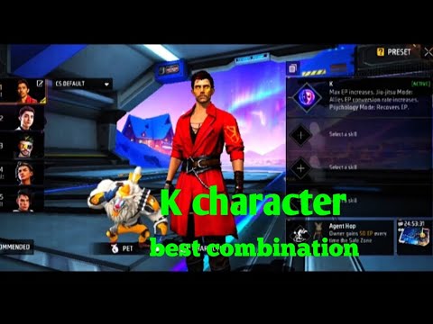 K character best combination for free fire | Best Br Ranked character ...