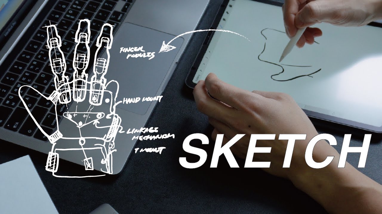 Prosthetic hand design series 2. Sketch - YouTube