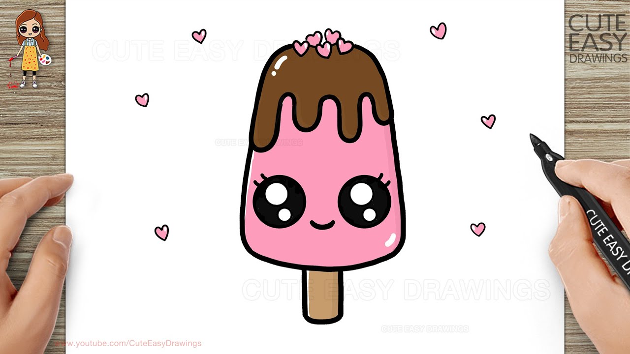 How to Draw a Cute Ice Cream Easy for Kids and Toddlers | Drawing and ...